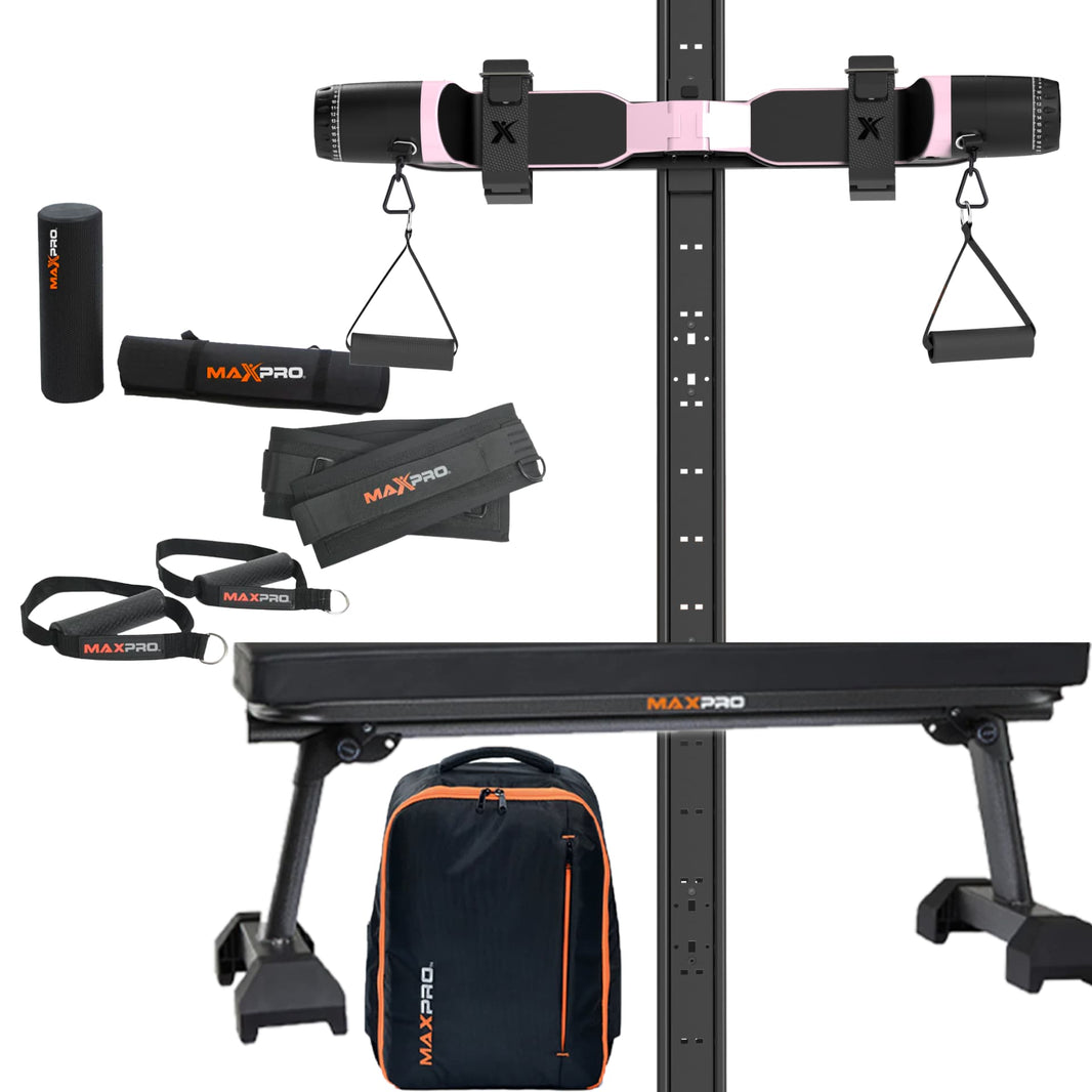 Maxpro | At Home Portable Exercise Machine | Cables, Bench, Weights ...